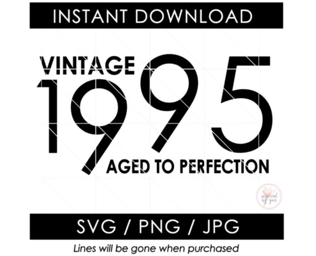 1995 SVG | 30th Birthday Shirt PNG | Vintage | Aged to Perfection | 30 ...