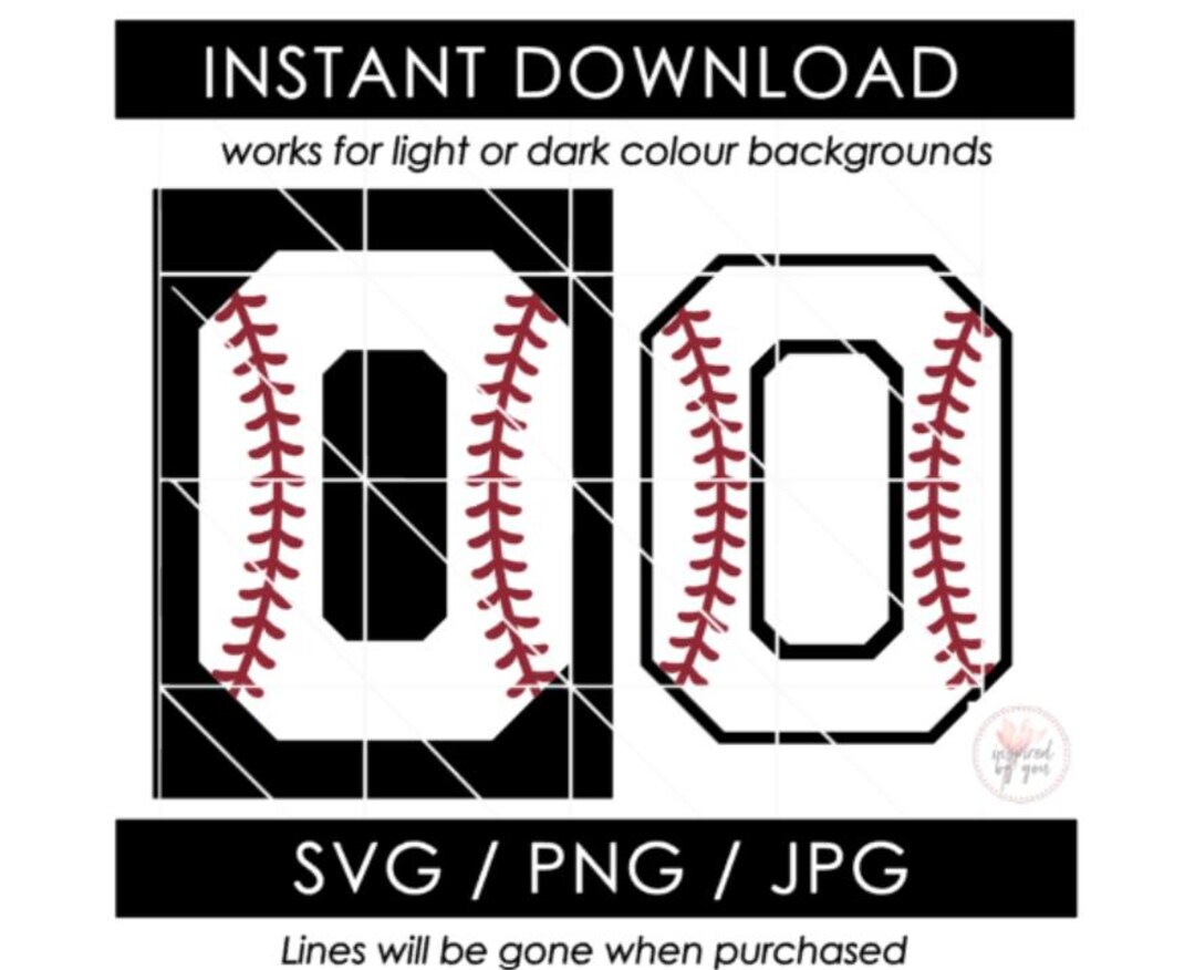 Baseball Number 0 SVG PNG JPG: Jersey Number Cut Files - Etsy