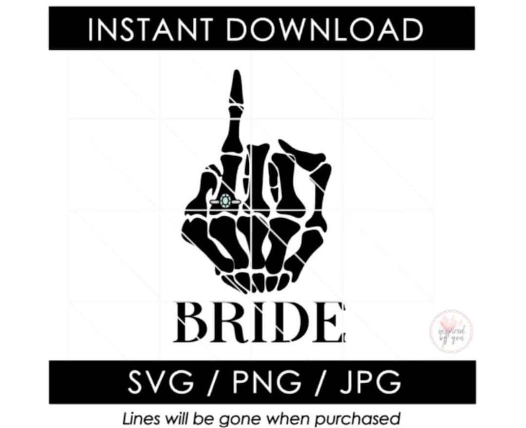 Bride Skeleton Hand SVG: Engagement Ring, Bachelorette Party (digital ...