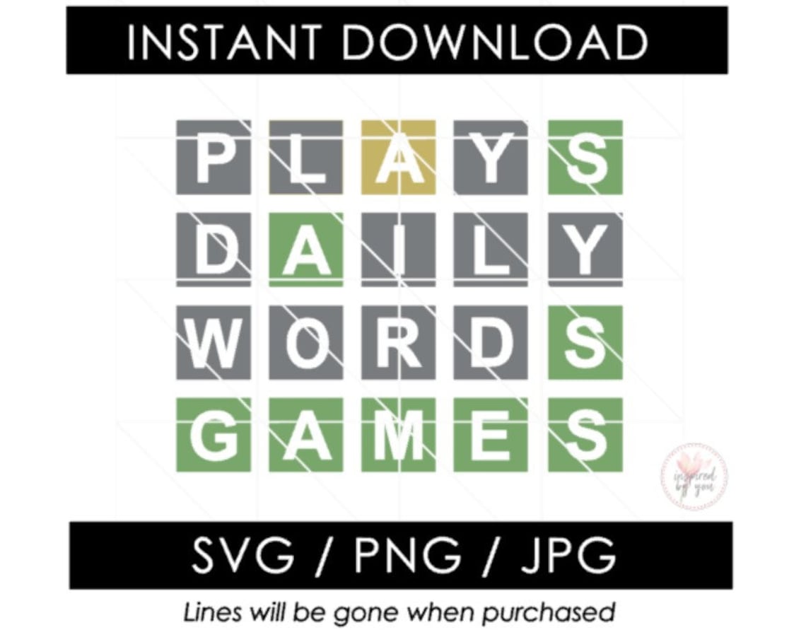 Wordle SVG Plays Daily Word Games PNG Funny & Smart | Etsy Ireland