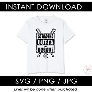 Straight Outta the Dugout Svg Png Jpg DISTRESSED Baseball - Etsy