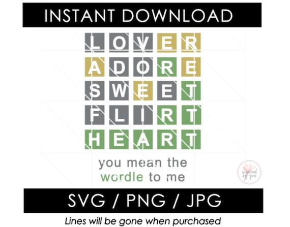 Wordle Valentine SVG Lover Adore Sweet Flirt Heart | Etsy