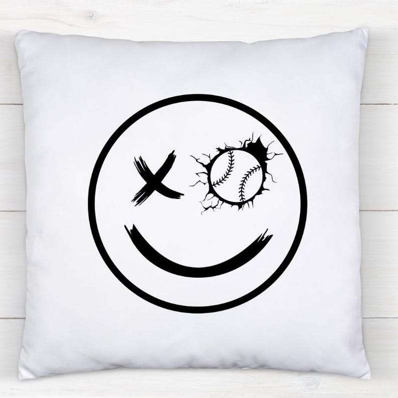 Baseball Smiley Face SVG | Softball Mom Dad Fan PNG | Dead Eye Nirvana ...