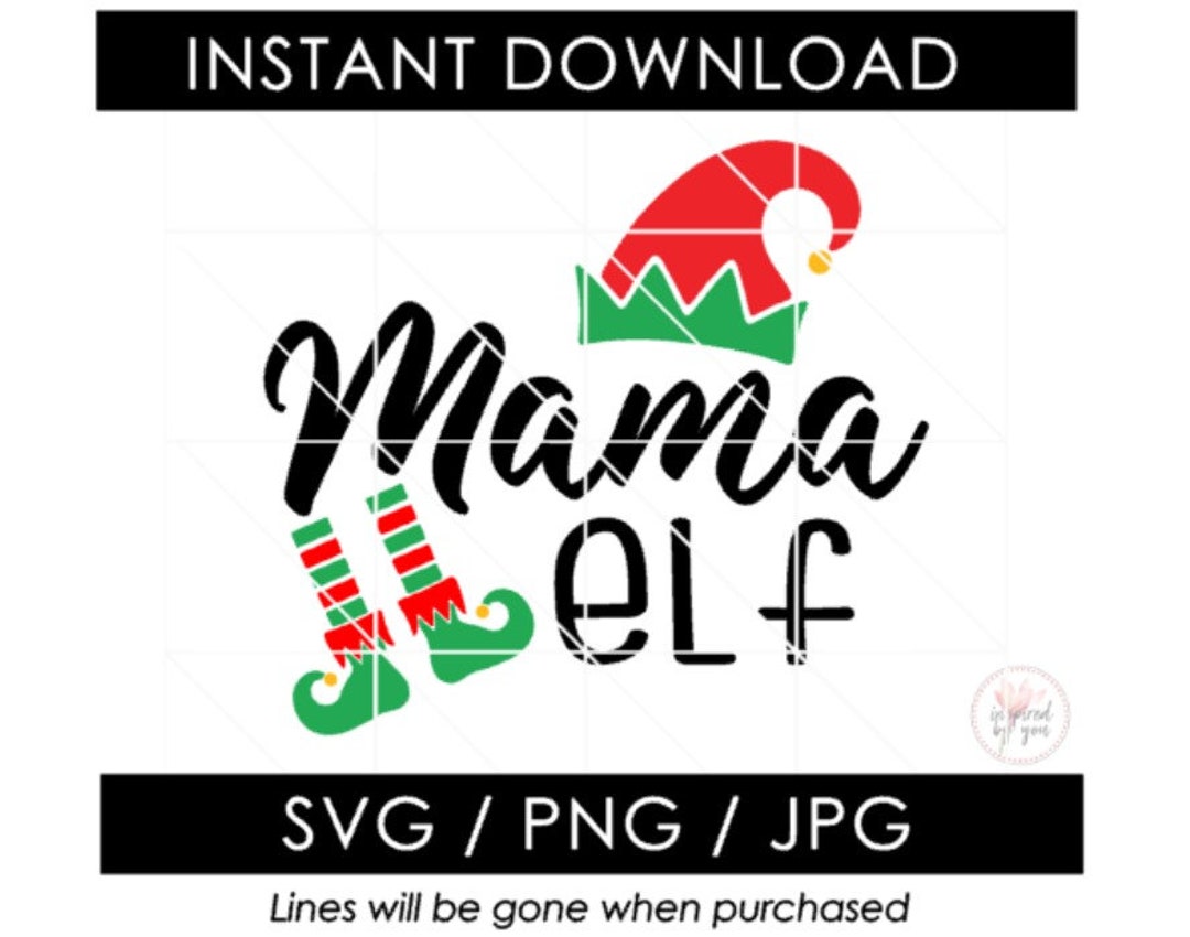 Mama Elf SVG | Mom Mother Mommy Elf PNG | Family Matching Christmas T ...