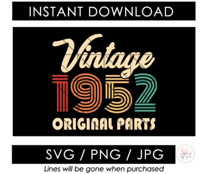 1952 SVG | 71st Birthday | Vintage Original Parts | Retro Made in ...
