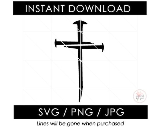 Nail Cross SVG Christian Nail JPG Three 3 Nails PNG | Etsy