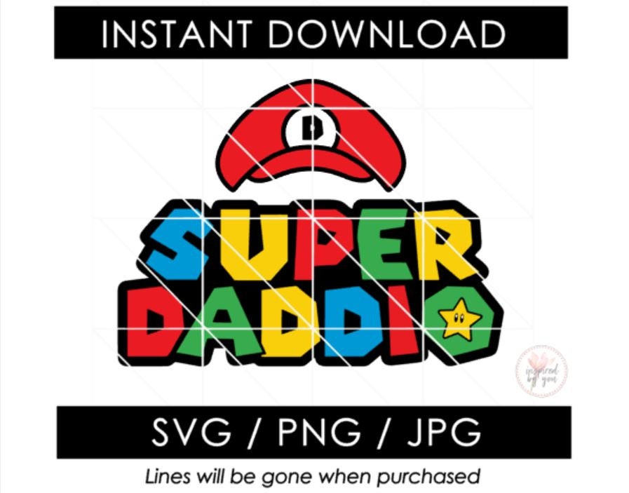 Super Daddio SVG Super Mario Happy Fathers Day PNG - Etsy
