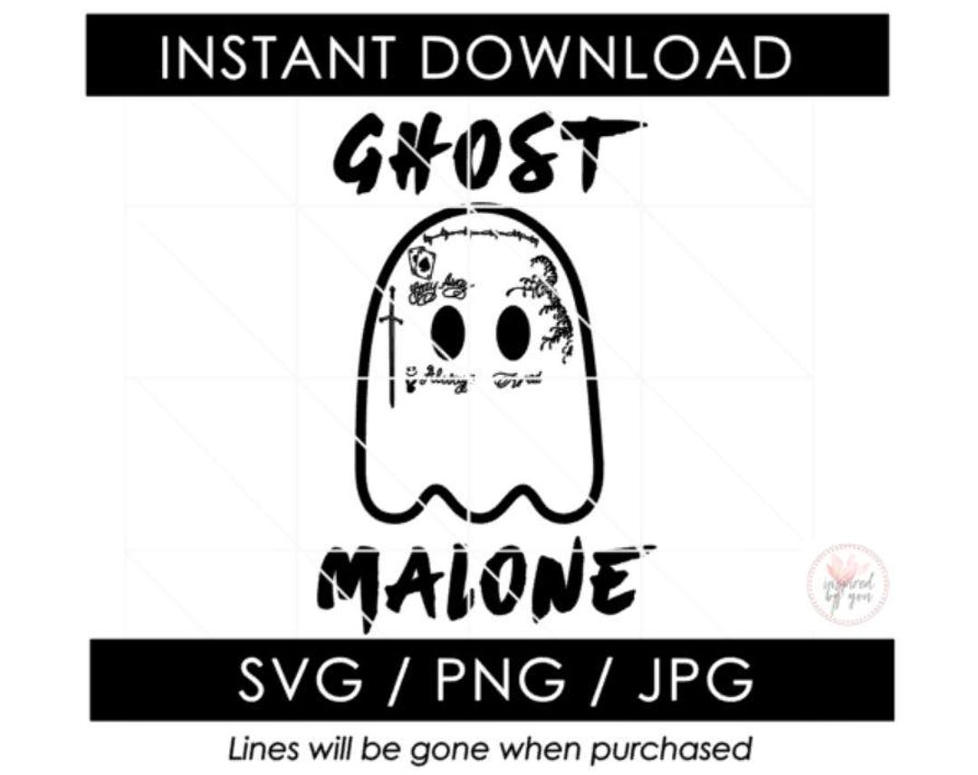 Ghost Malone SVG | Post Malone Halloween Shirt PNG | Cute Tattoo Ghost ...