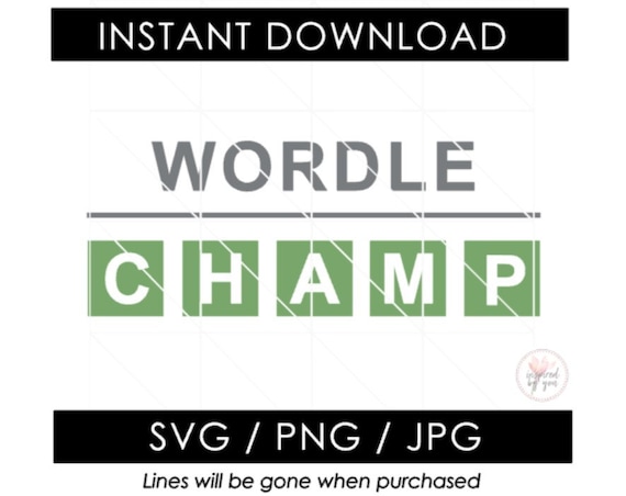 Wordle Champ SVG A Daily Word Game Funny Glass Mug T-shirt - Etsy