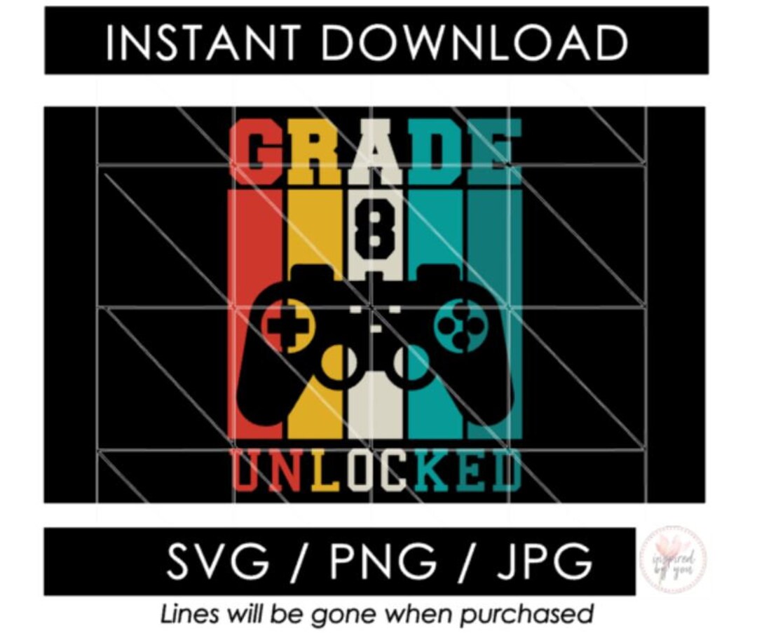8th Grade SVG | Eighth Level Unlocked | Boy Back to School JPG | Video ...