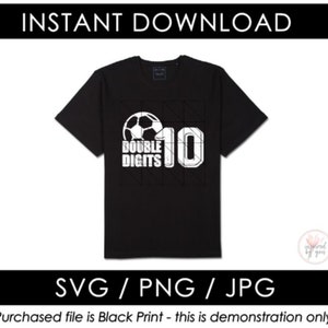 10th Birthday Soccer Distressed SVG | Double Digits PNG | 10th Birthday ...