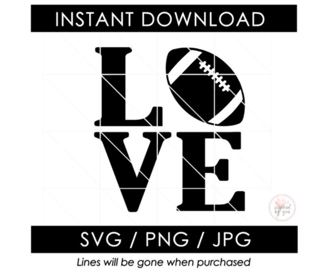 Football Love SVG | I Love Football Mom Shirt Design PNG | Heart ...