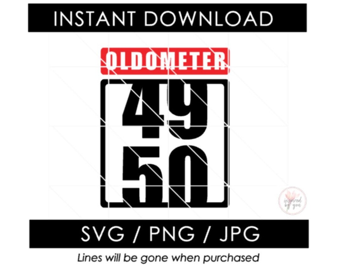 50th Birthday SVG | Oldometer Oldometre | 1975 | Fifty Birthday | Funny ...