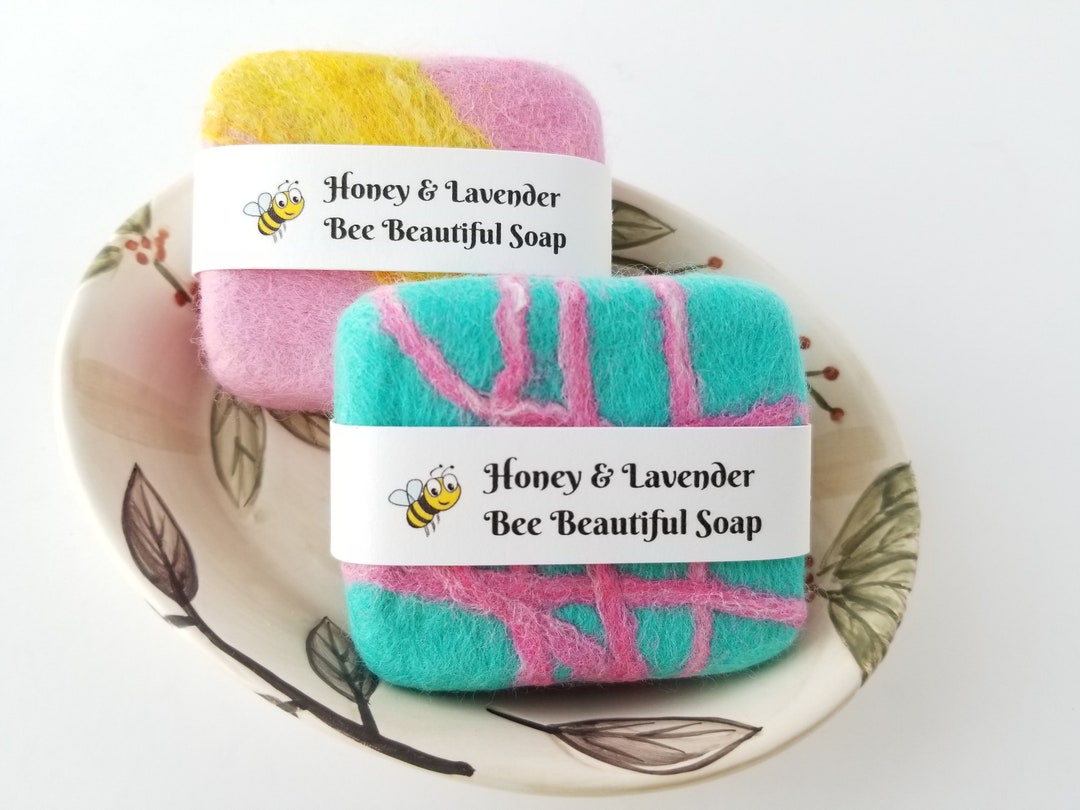 2 Bars Bee Beautiful Felted Soap, Honey Lavender Soap, Bee Beautiful ...