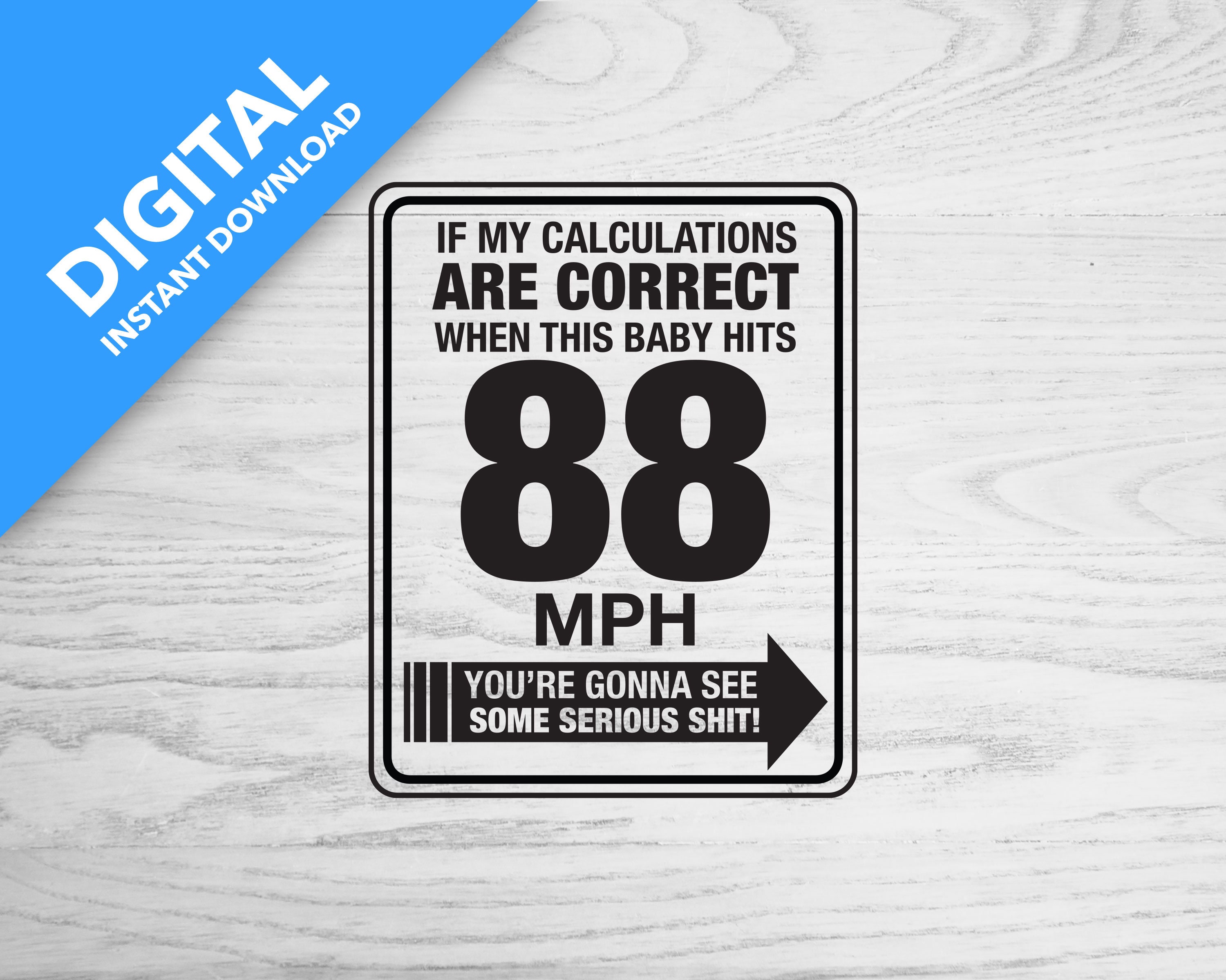 88 MPH Digital Download | Etsy