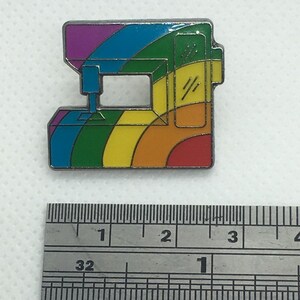 Rainbow Sewing Machine Enamel Pin Badge - Etsy