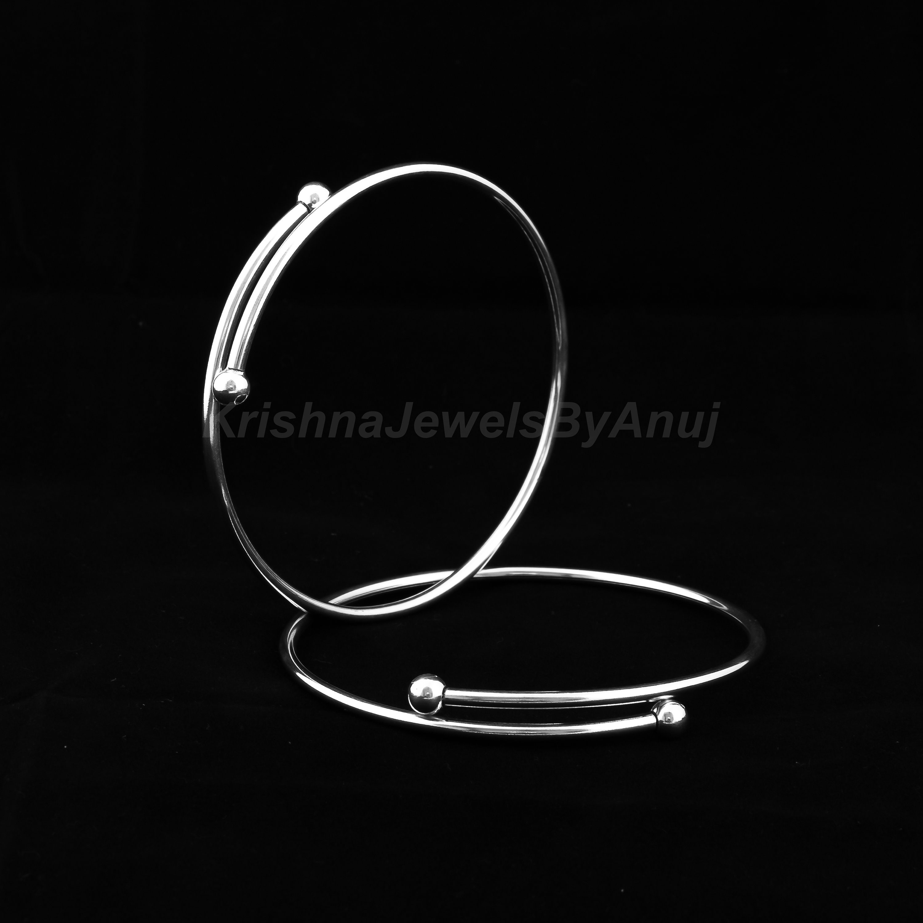 925 Sterling Silver Feet Ankle Bangle - Oxidize Silver Flexible Feet ...