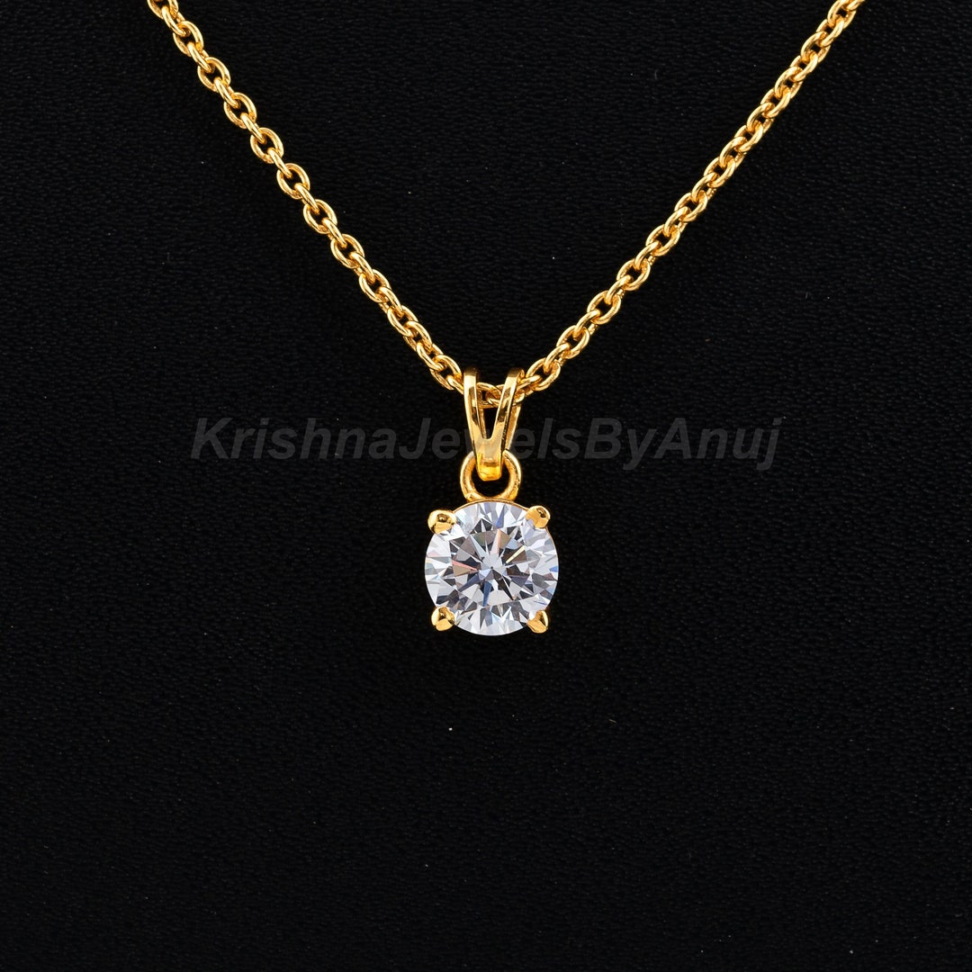 Gorgeous Diamond Pendant Chain Necklace - Solid 925 Sterling Silver ...