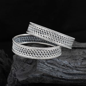 925 Sterling Silver Jali Bangle - Handmade Oxidized Gorgeous Vintage ...