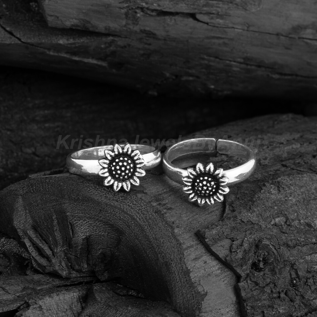 Gorgeous Sunflower Toe Ring - 925 Sterling Silver Toe Ring - Toe Ring ...