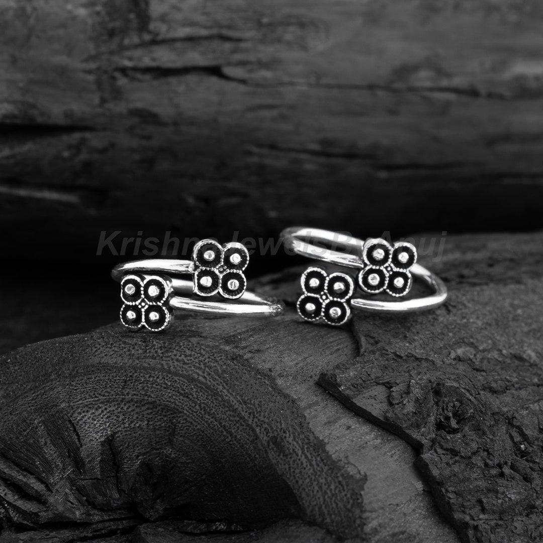 925 Sterling Silver Toe Ring Toe Ring Pair Adjustable Toe Band Daily ...