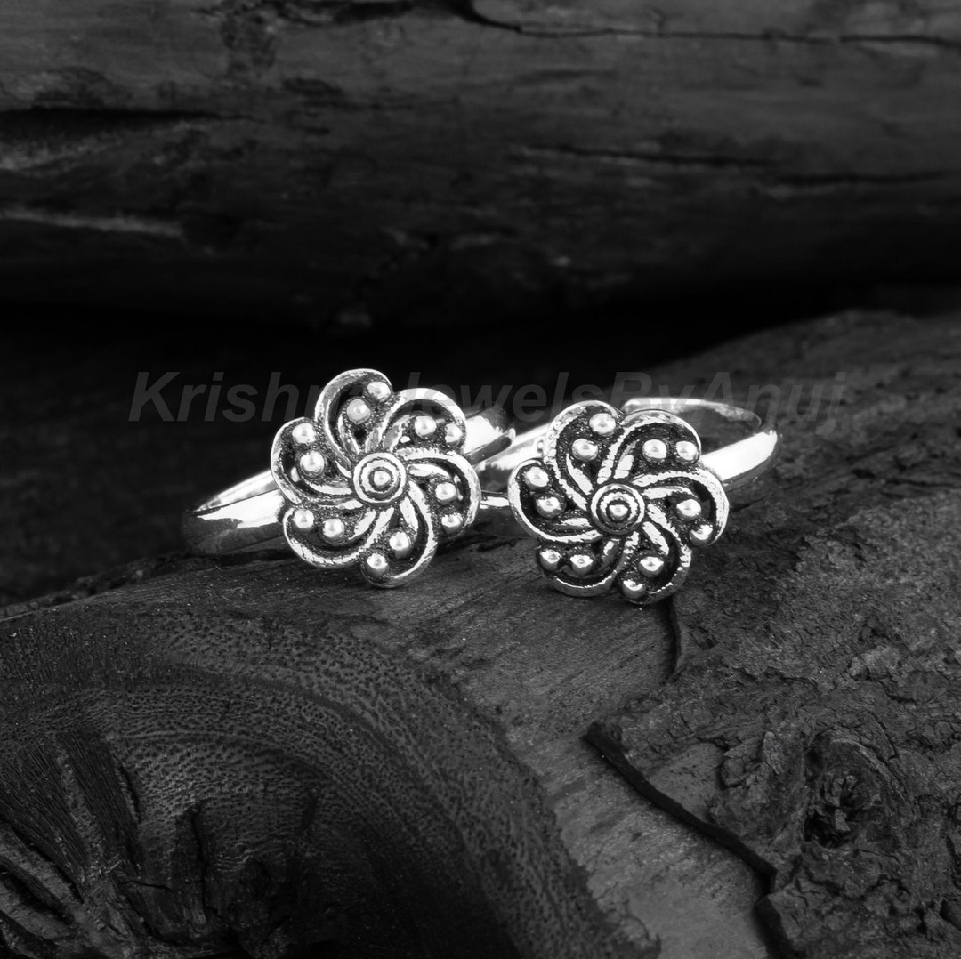 Beautiful Flower Toe Ring - 925 Sterling Silver Toe Ring - Toe Ring ...