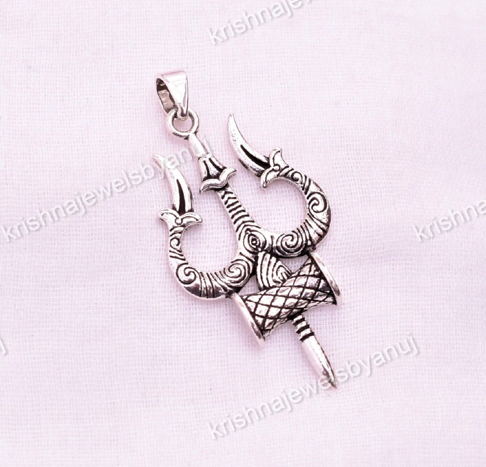 Lord Shiva Trishul Pendant Solid 925 Sterling Silver Pendant - Etsy