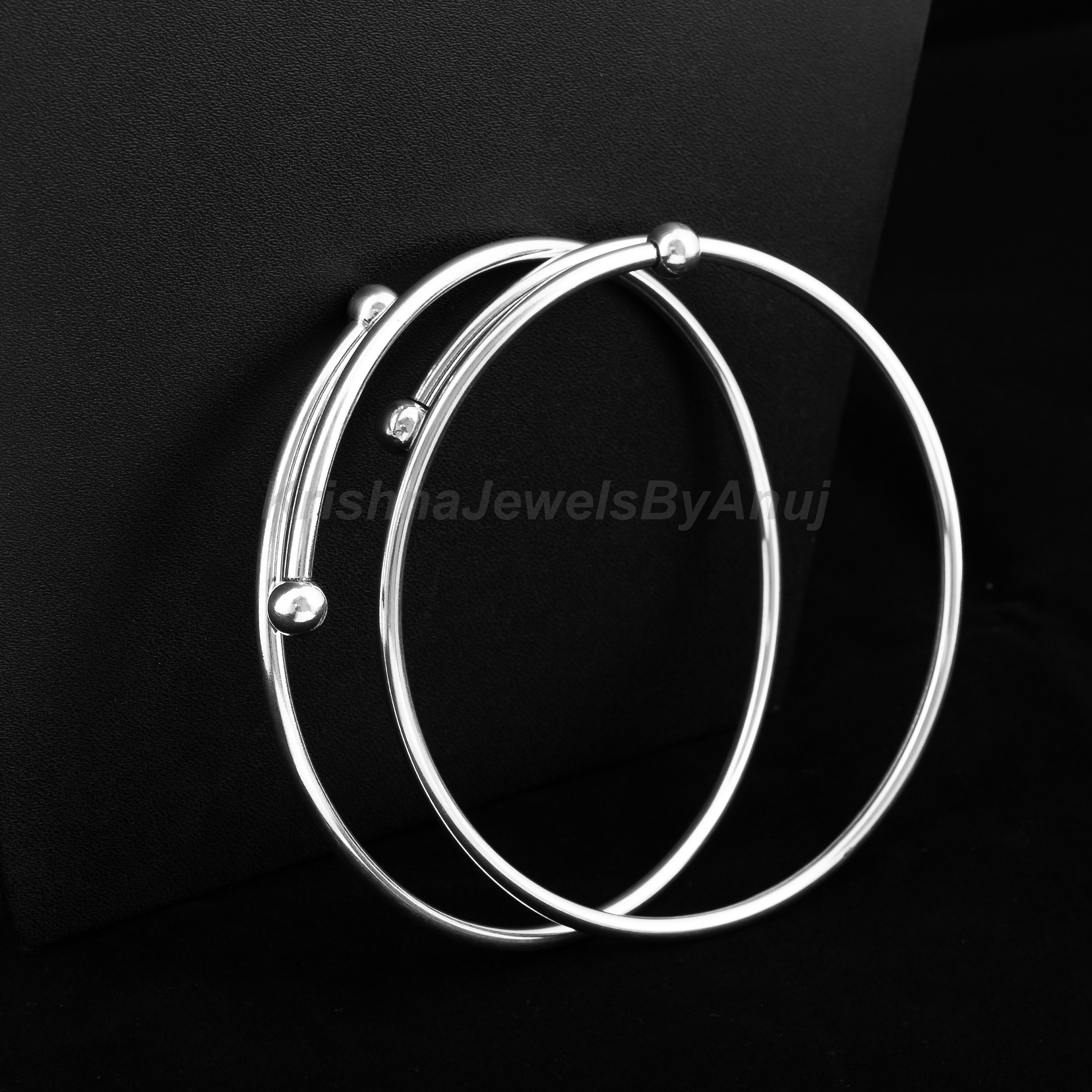 925 Sterling Silver Feet Ankle Bangle - Oxidize Silver Flexible Feet ...