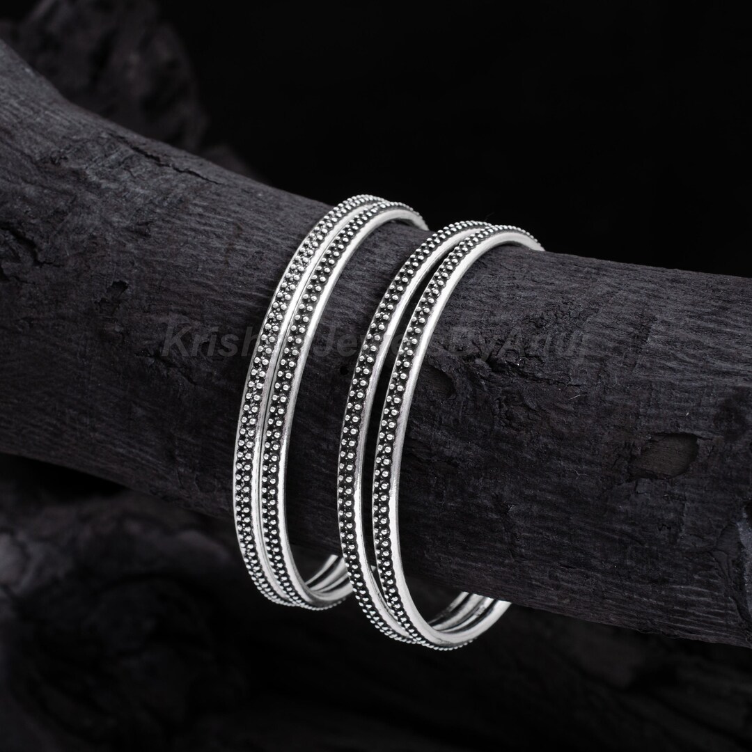 Gorgeous Stackable Silver Bangles Pair 925 Sterling Silver Bangles ...