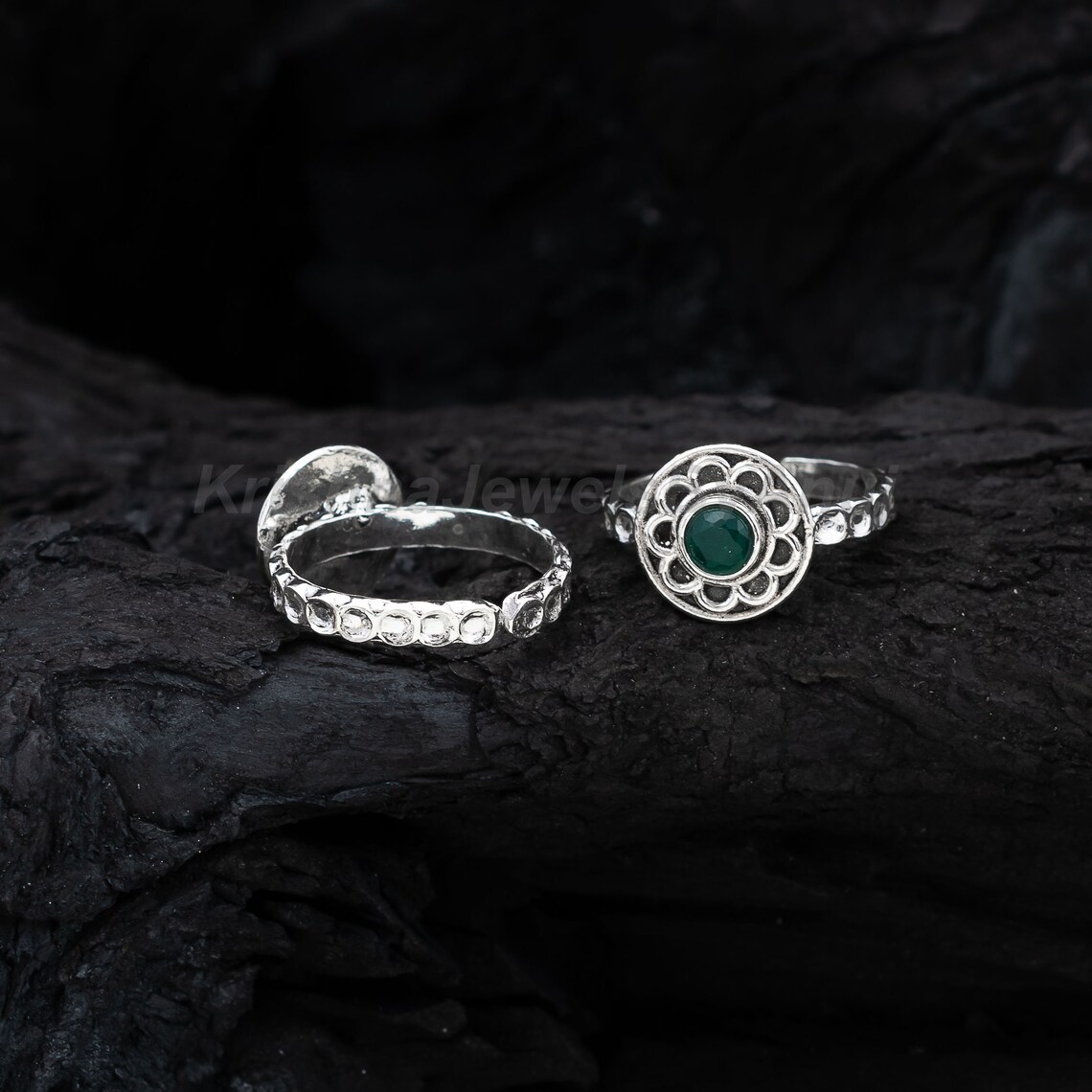 925 Sterling Silver Toe Ring Pair - Handmade Toe Band - Adjustable Toe ...