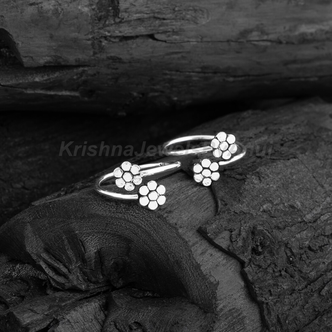 Beautiful Flower Toe Ring 925 Sterling Silver Toe Ring Toe Ring Pair ...