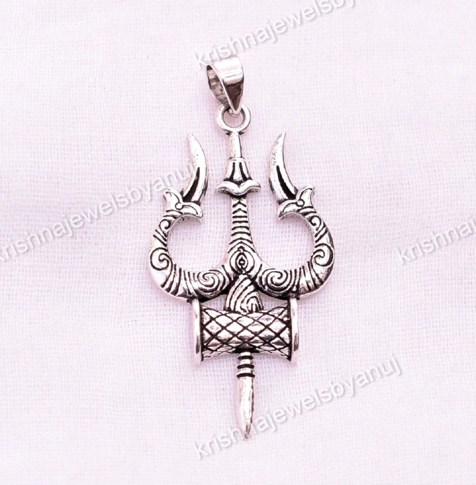 Lord Shiva Trishul Pendant Solid 925 Sterling Silver Pendant - Etsy