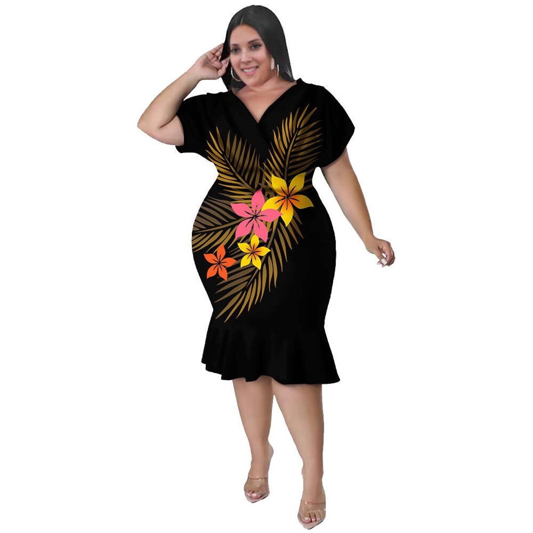 Polynesian Plus Size Dress. - Etsy