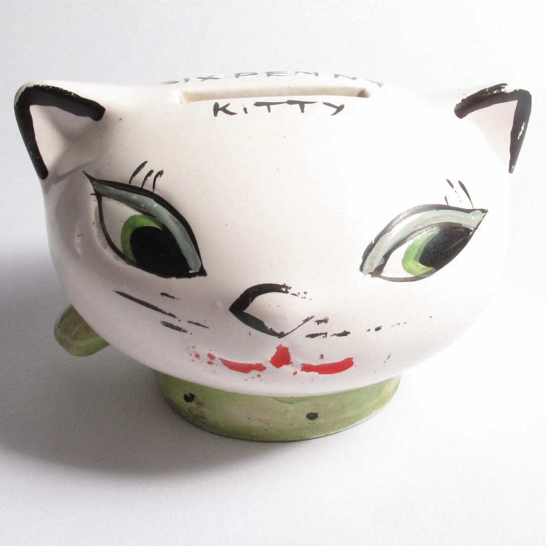 Vintage Howard Holt Six Penny Kitty Money Bank Money Box Piggy Bank - Etsy