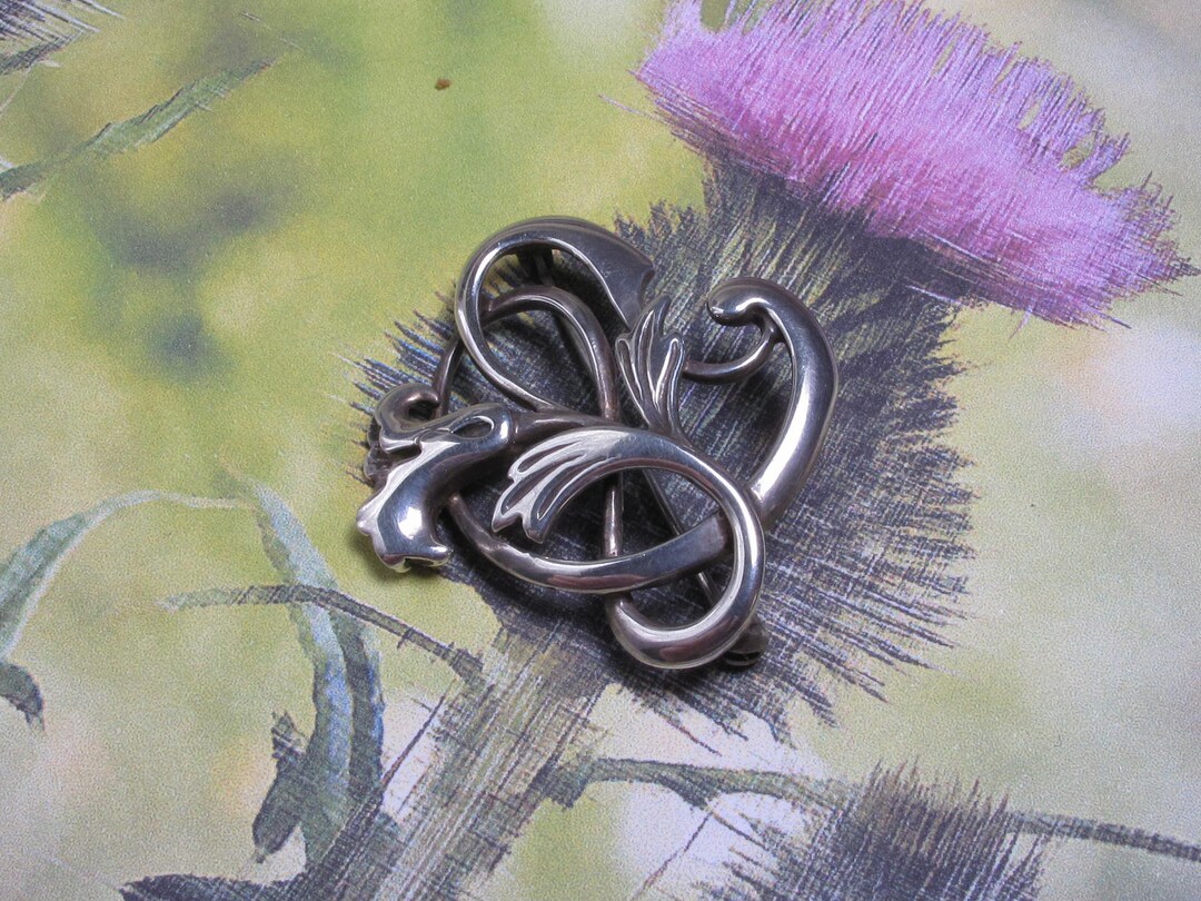 Vintage Sterling Silver Flower Art Nouveau Deco Design Brooch 6.6g - Etsy