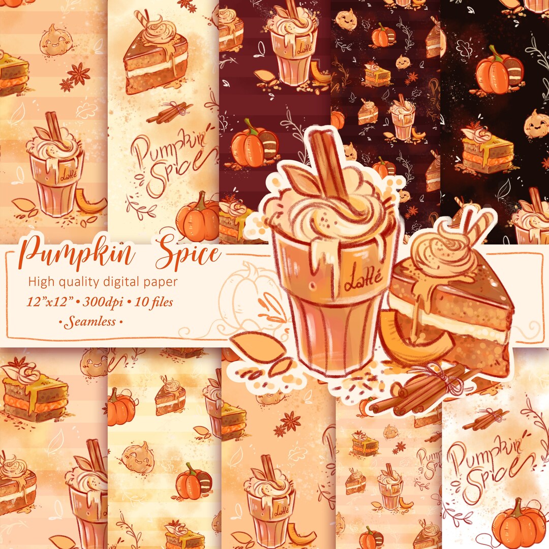 Pumpkin Spice Digital Paper Pattern Seamless Pattern - Etsy