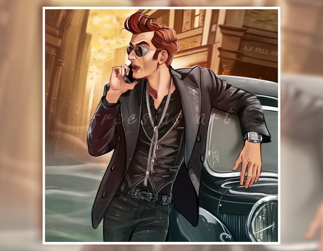 Good Omens Crowley Aziraphale Printable Art Digital Art Wall Art Fanart ...