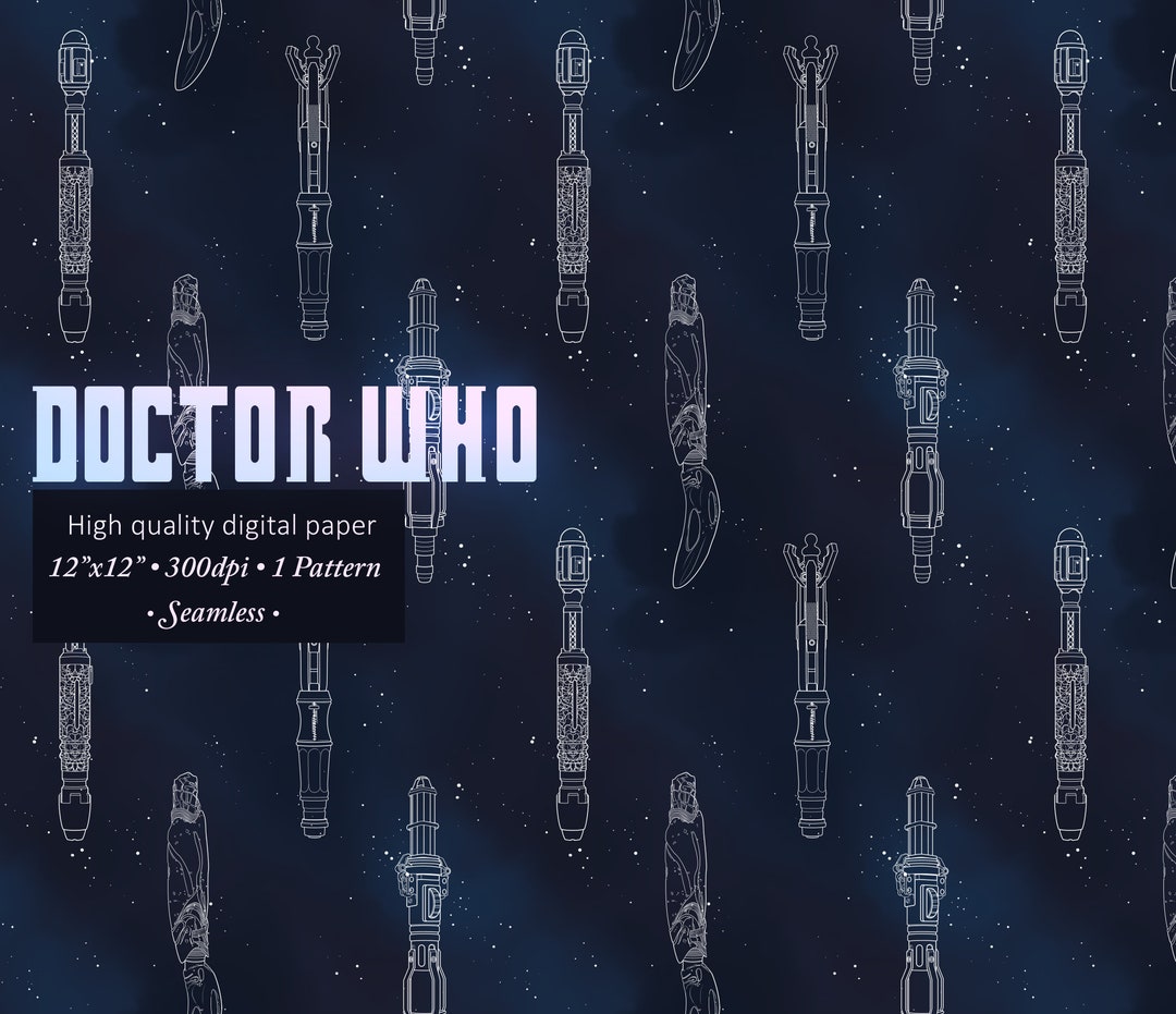 Doctor Who Digital Paper, Seamless Pattern | Dr Who, Screwdriver, Paper ...