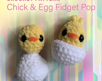 NO SEW Baby Chick & Egg Fidget Pop-it Crochet Pattern - Etsy