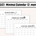 Printable Calendar, 2023, Dated, 12 Month, Fillable, Simple, Digital ...