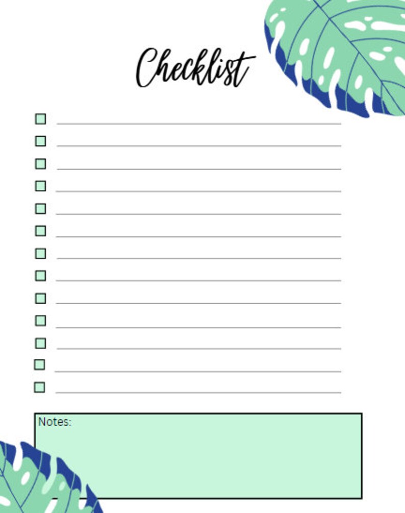 Minimalist Checklist Blank Checklist Shopping List to Do - Etsy
