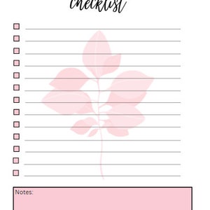 Minimalist Checklist, Blank Checklist, Shopping List, to Do List ...