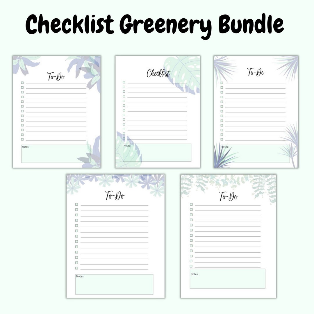 Minimalist Checklist, Blank Checklist, Shopping List, to Do List ...