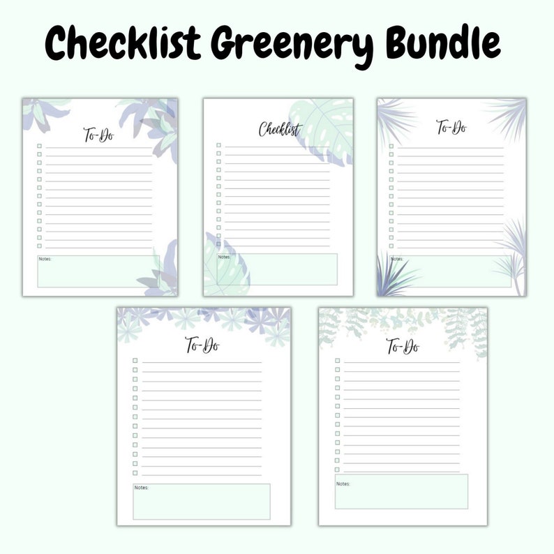 Minimalist Checklist, Blank Checklist, Shopping List, to Do List ...