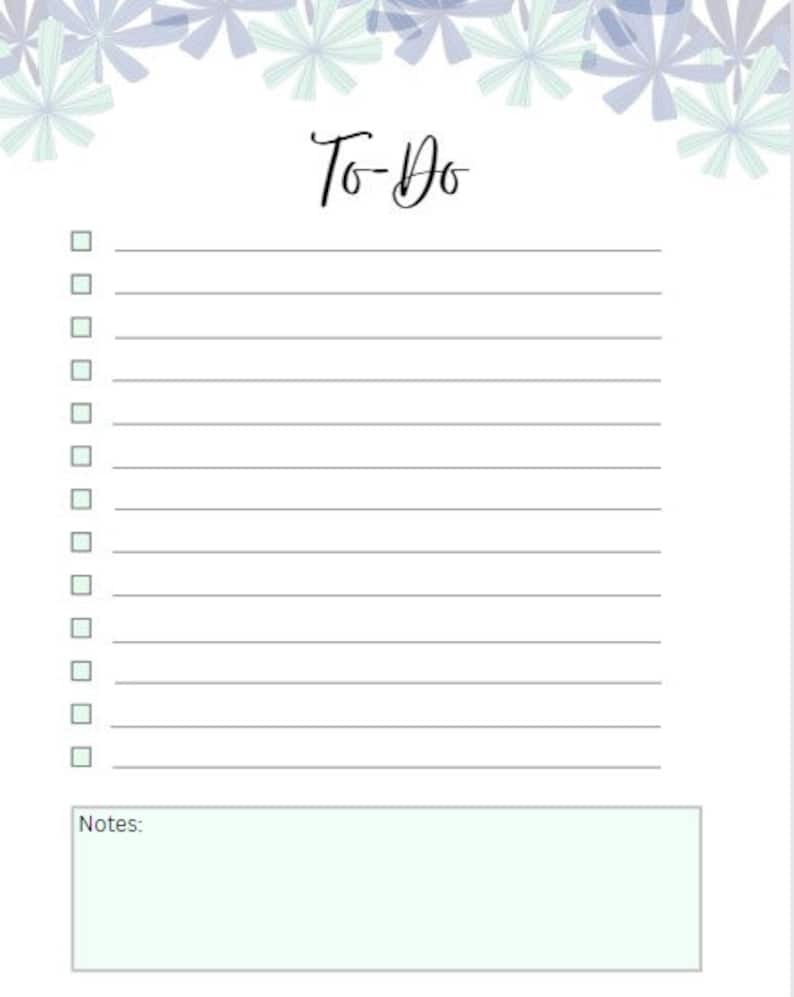 Minimalist Checklist, Blank Checklist, Shopping List, to Do List ...