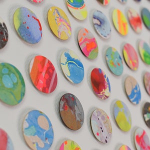 Original Abstract Marble Paper Dots Artwork, Brightly Coloured 3D Paper ...