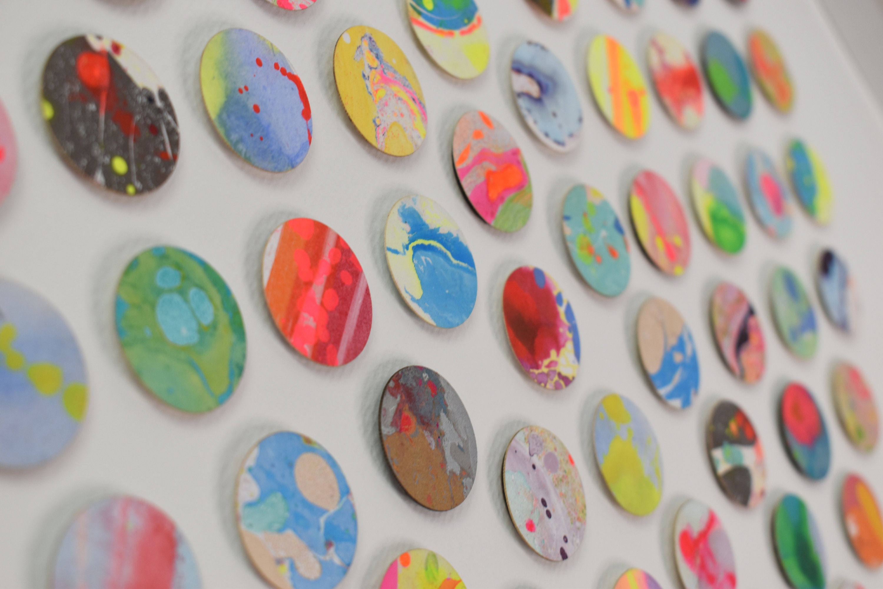 Original Abstract Marble Paper Dots Artwork, Brightly Coloured 3D Paper ...