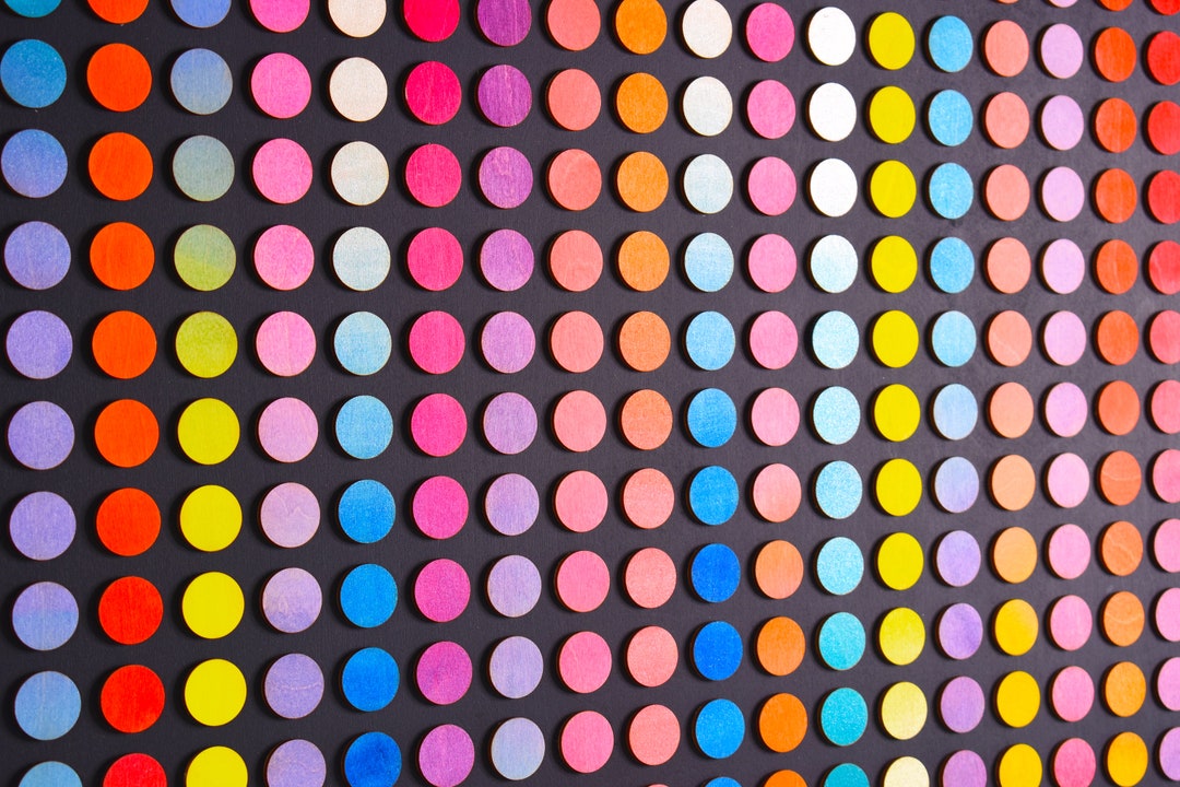 Original 3D Dots Painting, Original Large Scale Wall Art, Brightly ...