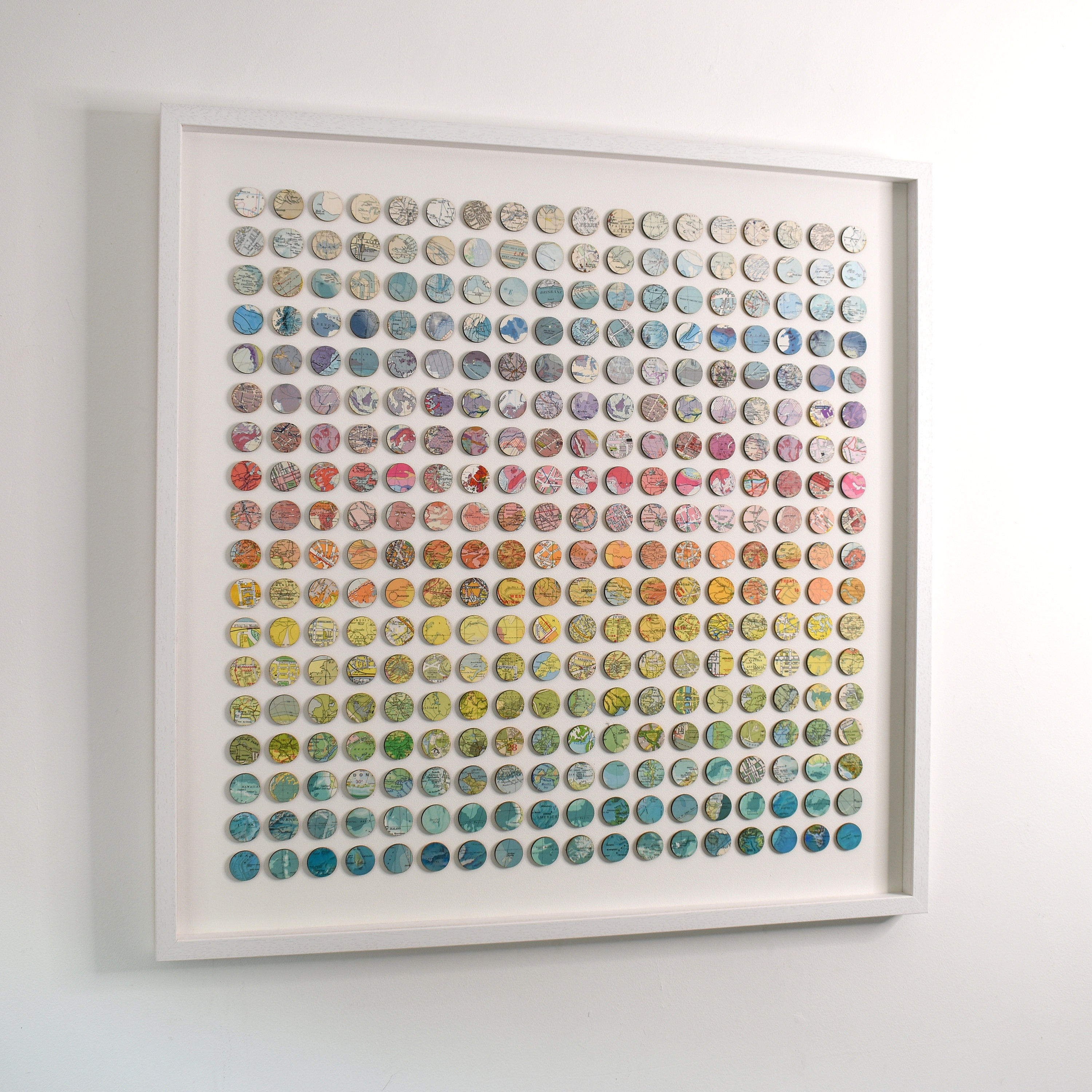 Original Map Artwork Large Scale Map Dots 3D Collage - Etsy