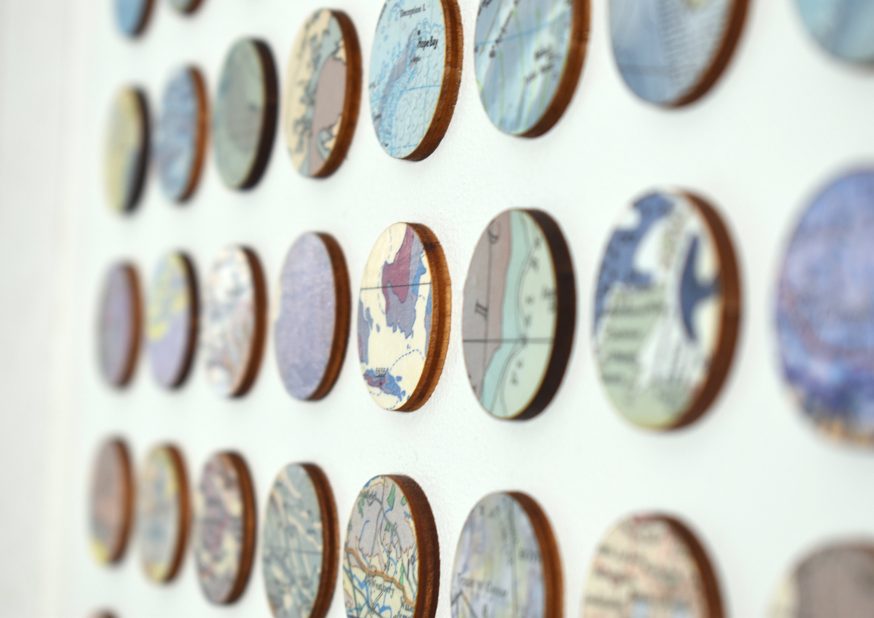 Custom Map Original Mixed Media Artwork, World Map Dots 3D Art, Rainbow ...